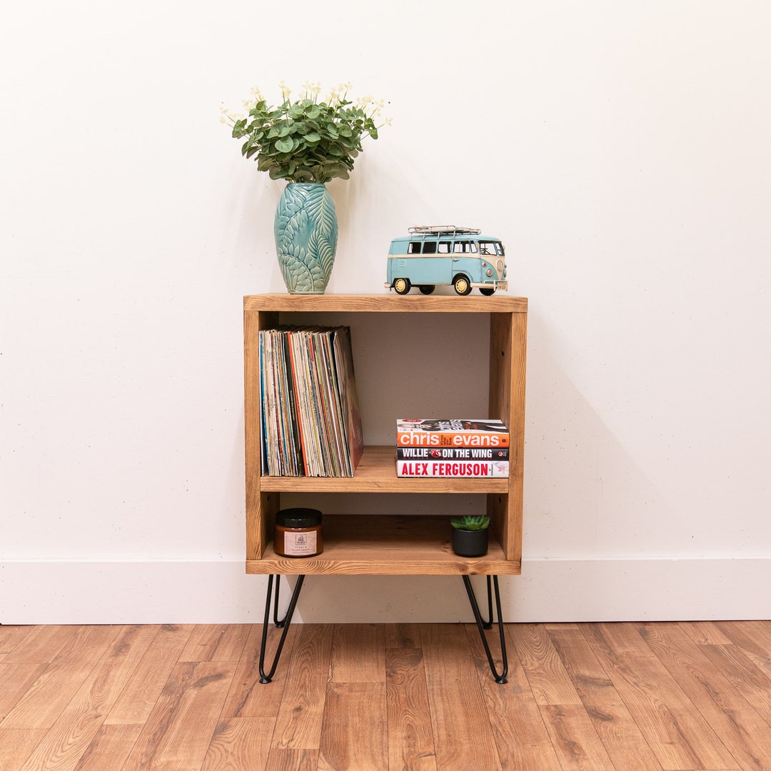 Record Player Stand Rustic Vinyl Hifi Storage Side Table - Etsy