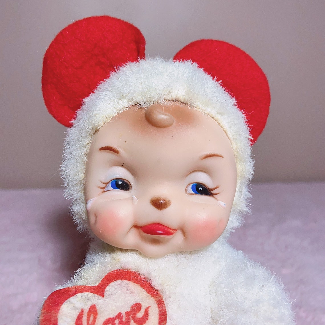 RARE Vintage Rushton Pouty Bear 1950 Valentines Day | Etsy