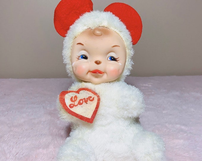RARE Vintage Rushton Pouty Bear | 1950| Valentine’s Day | Rubber Face ...