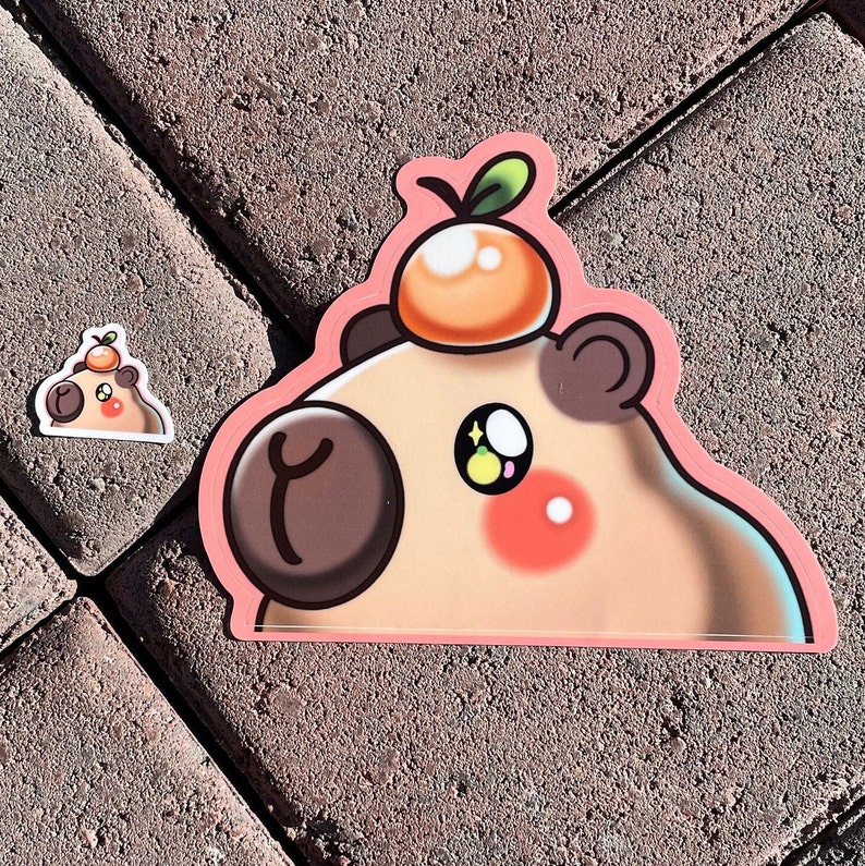 Capybara Peeker Stickers Cute Glossy Waterproof Weatherproof Decals Car ...