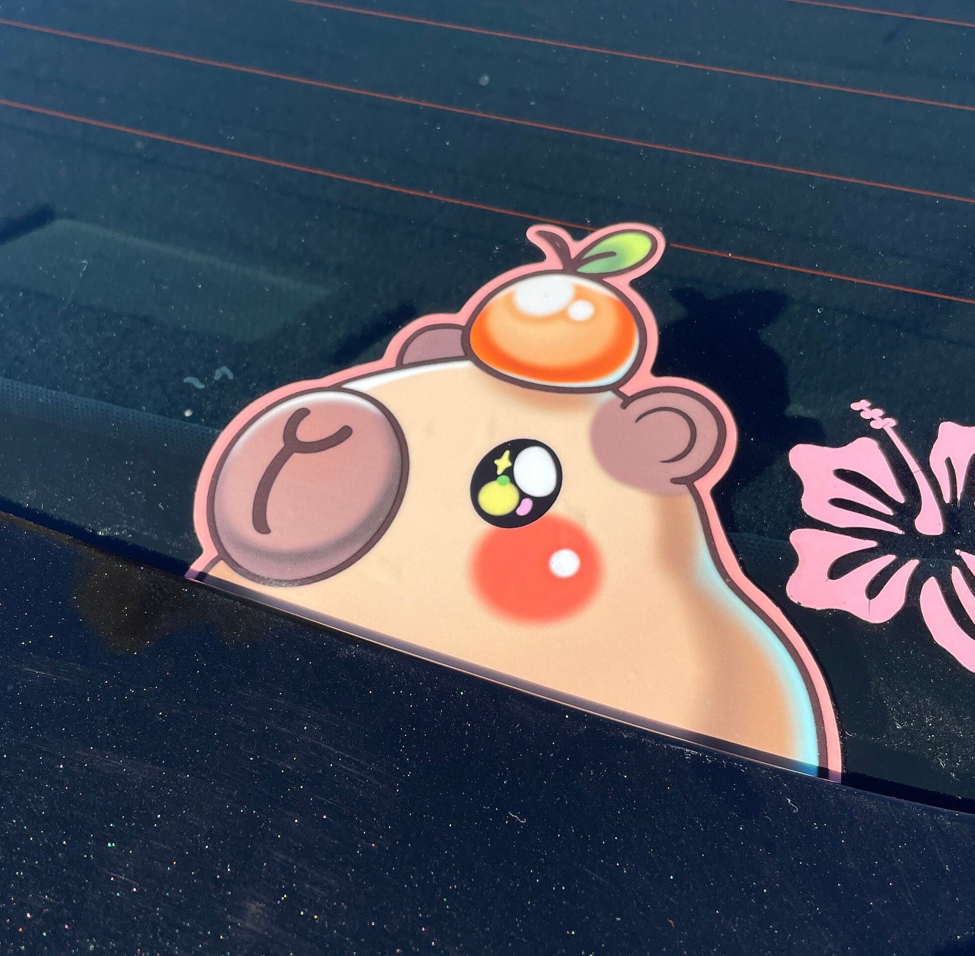Capybara Peeker Stickers Cute Glossy Waterproof Weatherproof Decals Car ...