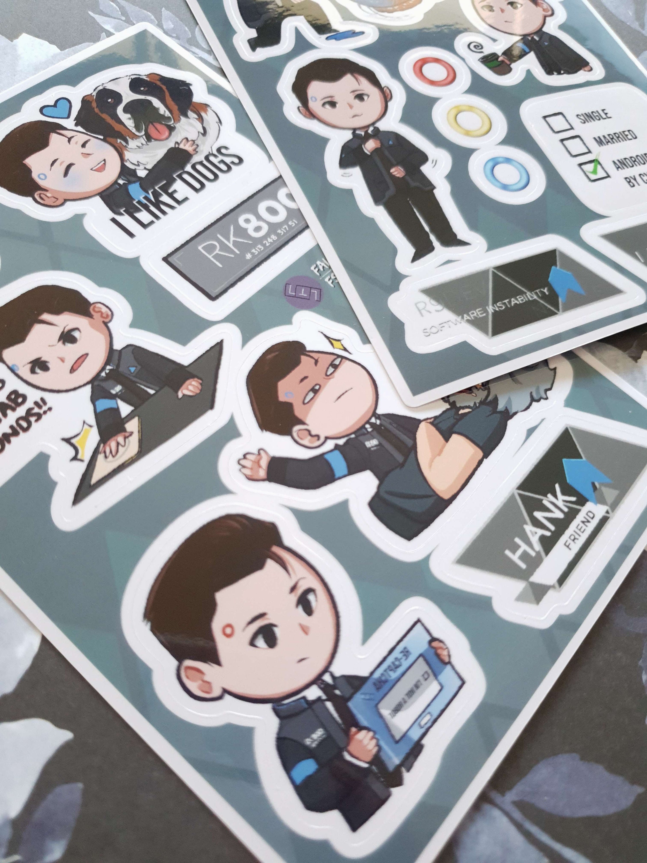 DBH Connor RK800 Vinyl Sticker Sheets - Etsy