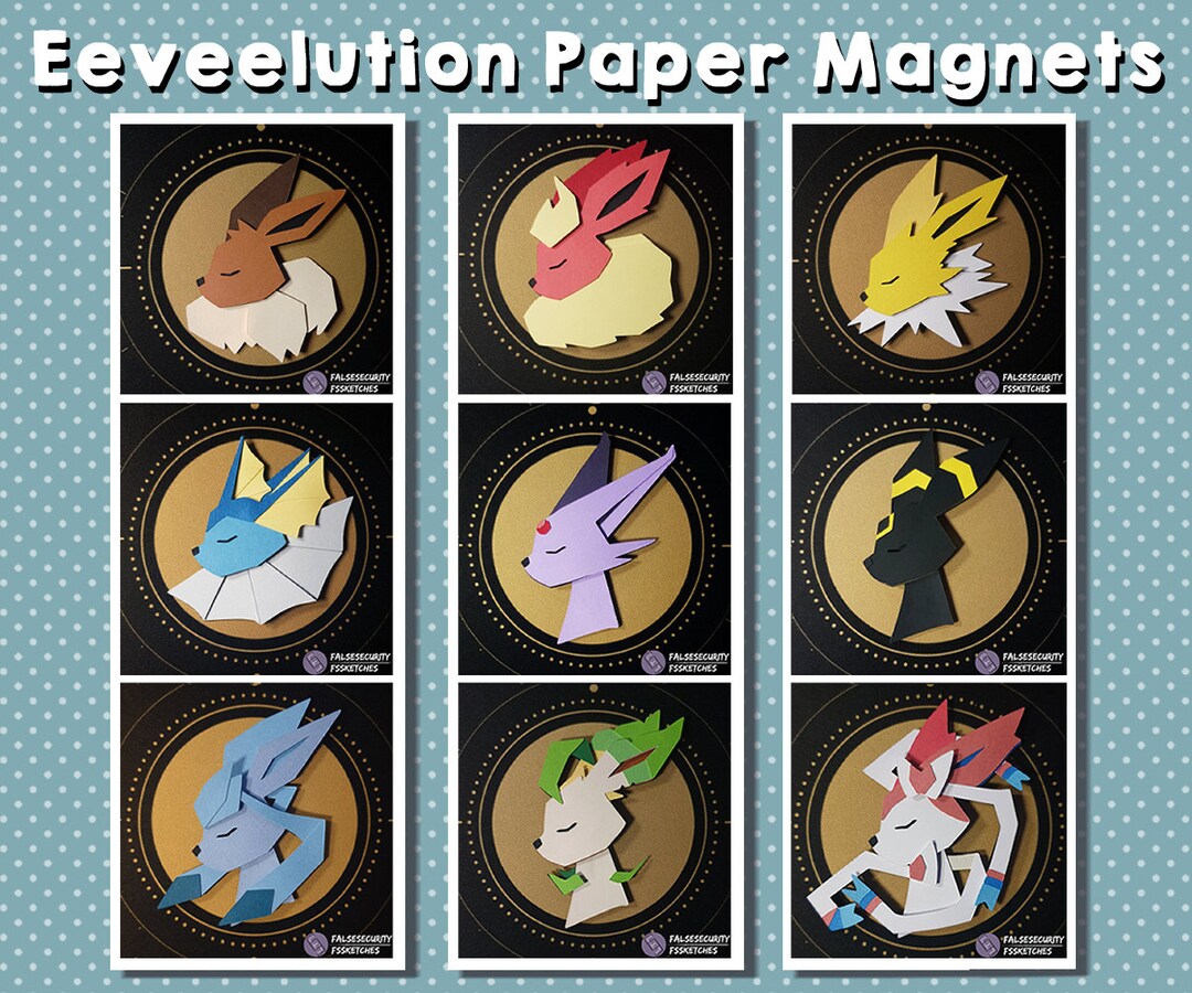Papercraft Eeveelution Magnets - Etsy