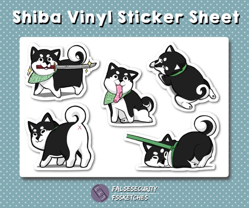 Shiba Inu Vinyl Sticker Sheets - Etsy
