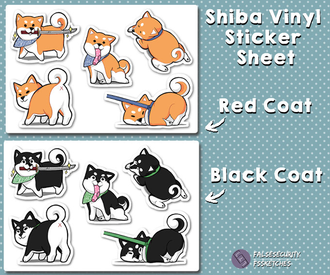 Shiba Inu Vinyl Sticker Sheets - Etsy