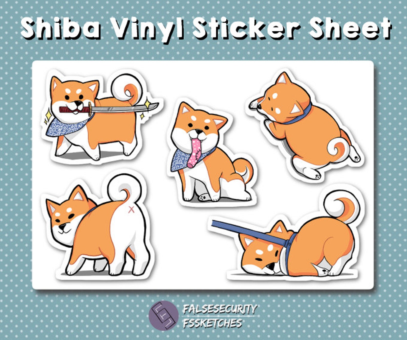 Shiba Inu Vinyl Sticker Sheets - Etsy