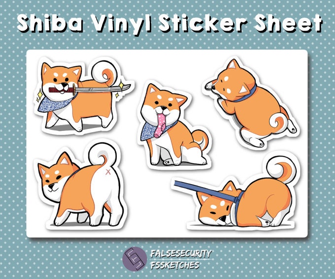 Shiba Inu Vinyl Sticker Sheets - Etsy