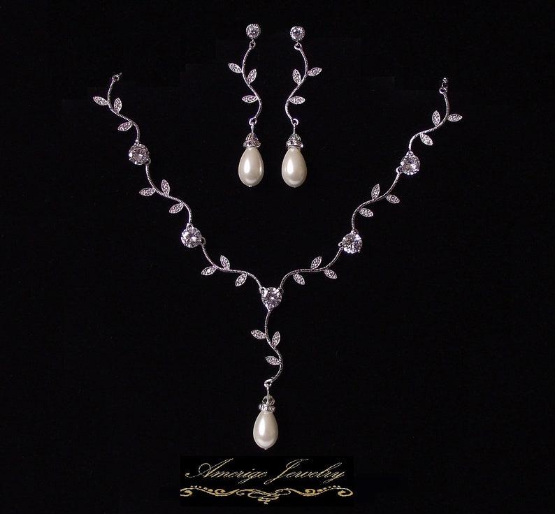 Vine Leaf Bridal Jewelry Set Rose Gold Wedding Jewelry Set Etsy