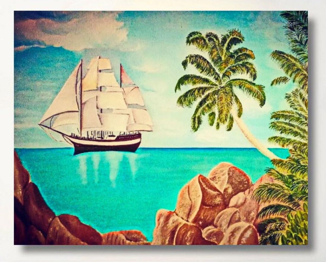 Maldives Oil Painting on Canvas ORIGINAL ART Seascape Artwork Ocean ...