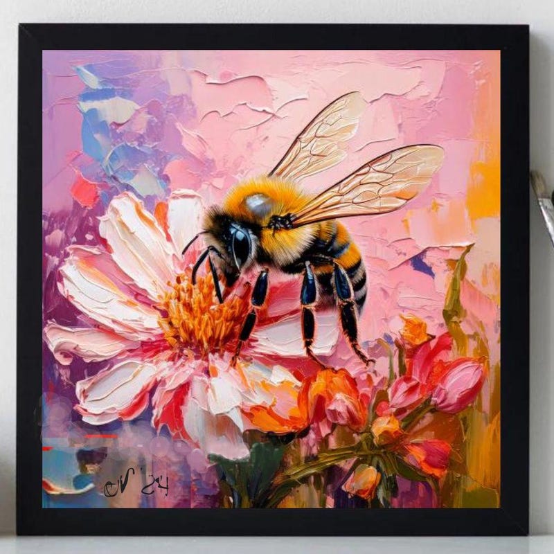 Bee Painting - Etsy