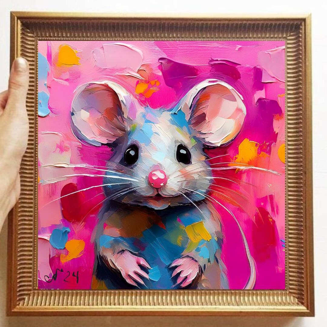 Mouse Painting ORIGINAL ART on Canvas Custom Order Textured Oil Artwork ...