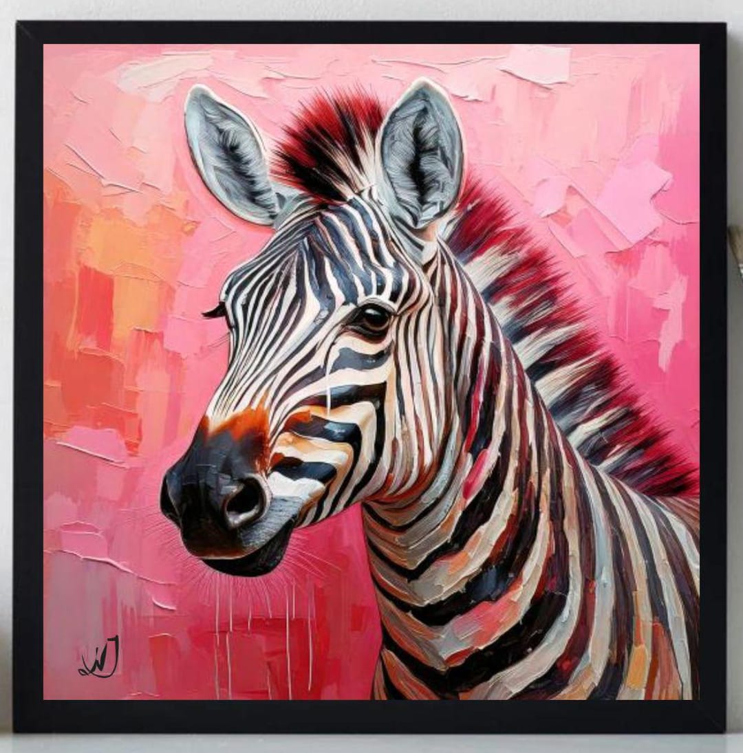 Zebra Painting Original Art on Canvas Custom Order Impasto Painting ...