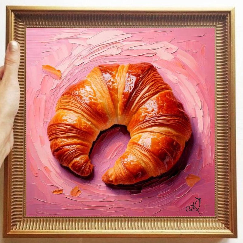 Croissant Art - Etsy