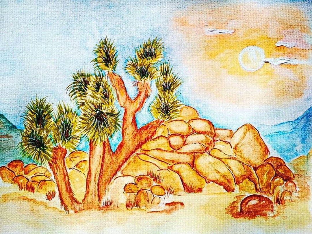 Joshua Tree Painting ORIGINAL ART Desert Watercolor 8x12 in Unique Gift ...