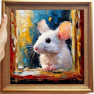 Mouse Painting ORIGINAL ART on Canvas Custom Order Textured Oil Artwork ...