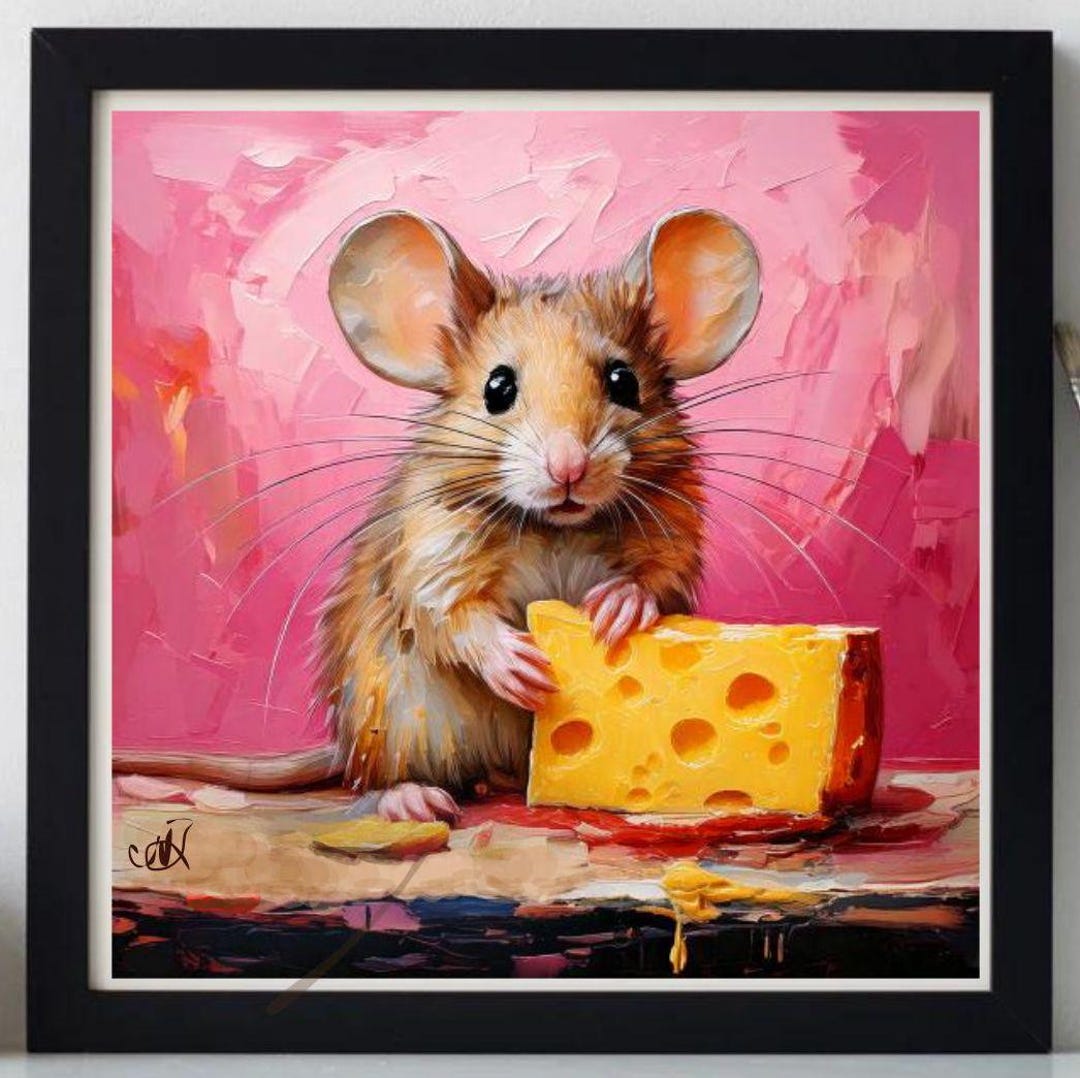 Mouse Painting ORIGINAL ART on Canvas Custom Order Textured Oil Artwork ...