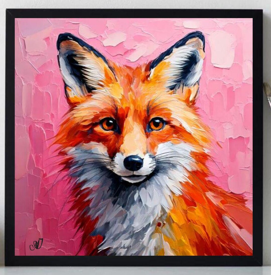 Fox Painting ORIGINAL ART on Canvas Custom Order Textured Oil Artwork ...