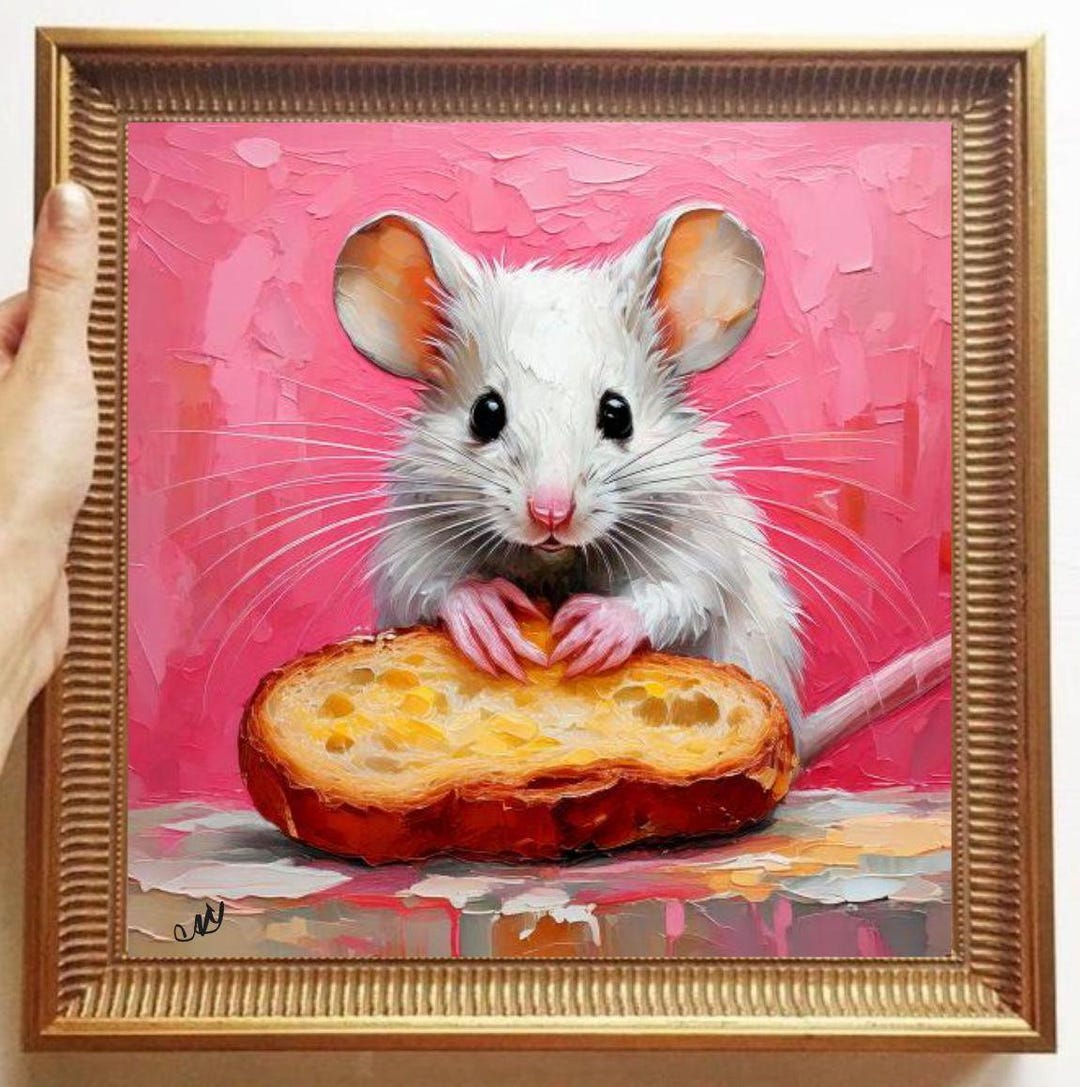 Mouse Painting ORIGINAL ART on Canvas Custom Order Textured Oil Artwork ...