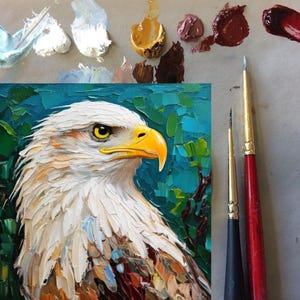 White Eagle Painting ORIGINAL ART on Canvas Custom Order Textured Oil ...