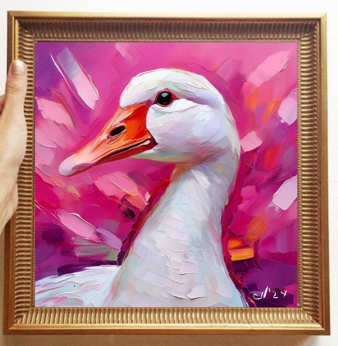 Geese Painting ORIGINAL ART on Canvas Textured Oil Artwork Impasto ...