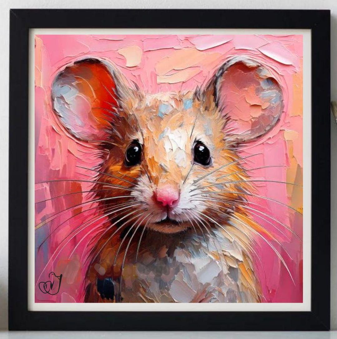 Mouse Painting ORIGINAL ART on Canvas Custom Order Textured Oil Artwork ...