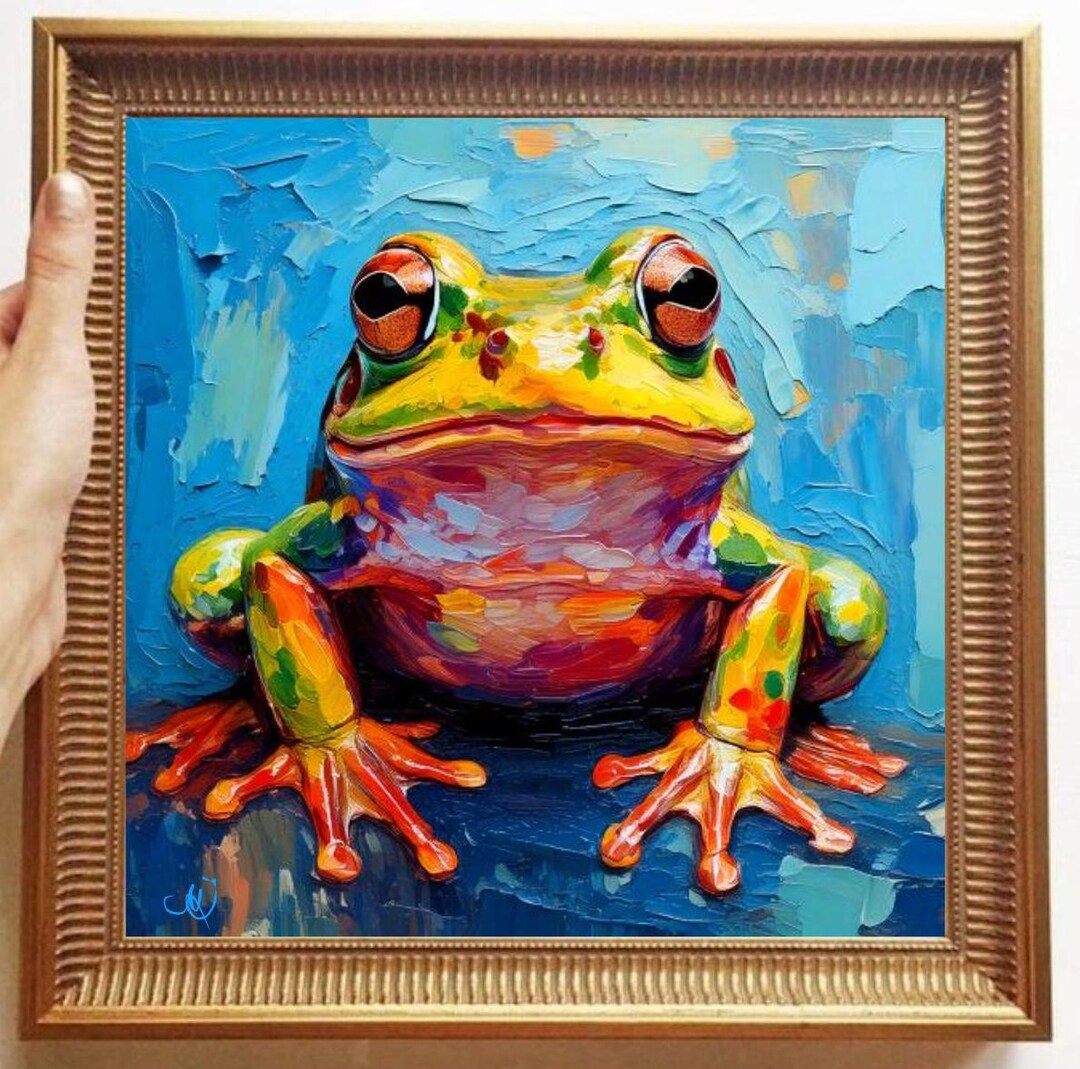 Frog Painting ORIGINAL ART on Canvas Custom Order Textured Oil Artwork ...