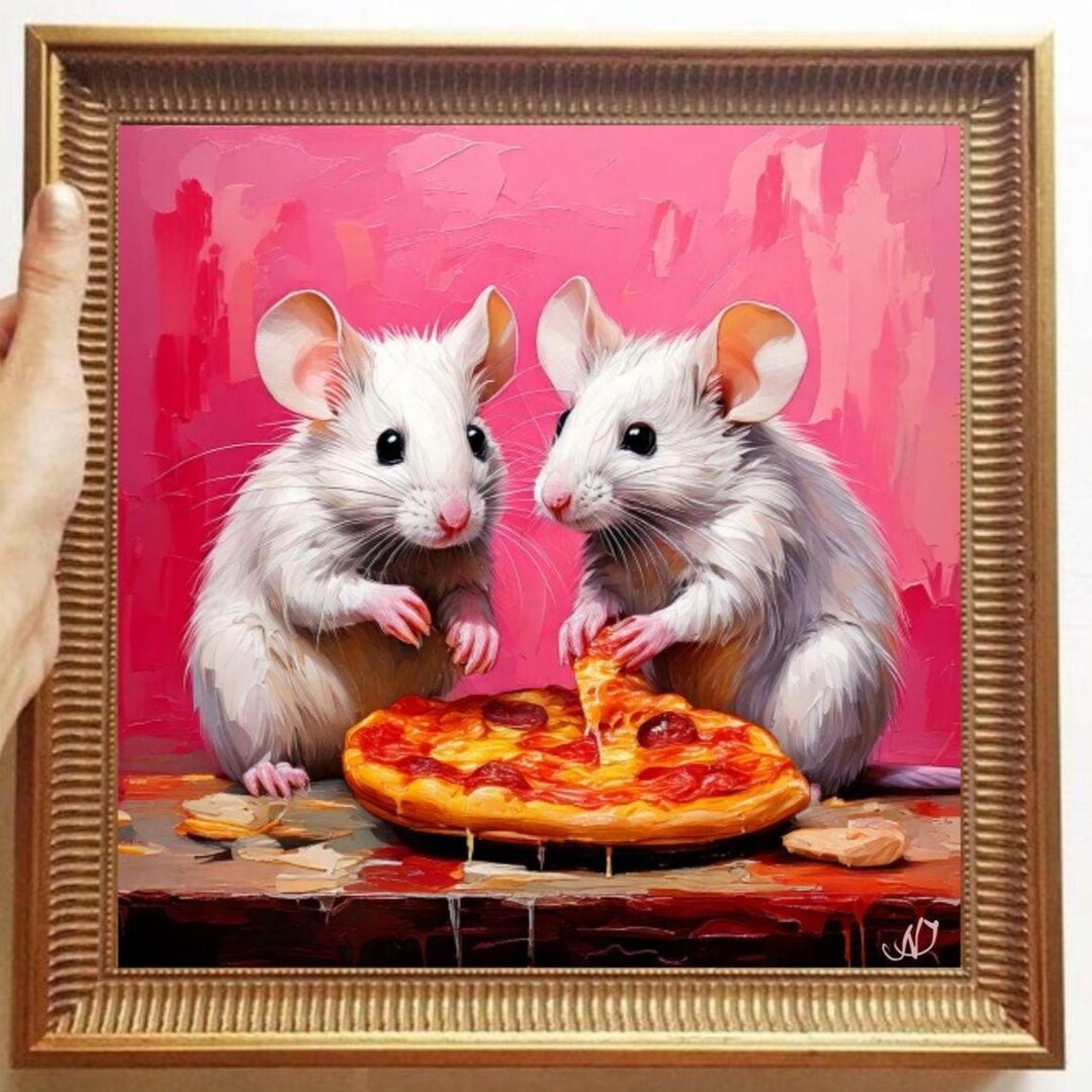 Mouse ORIGINAL Textured Oil Painting on Canvas: Impasto Animal Art ...