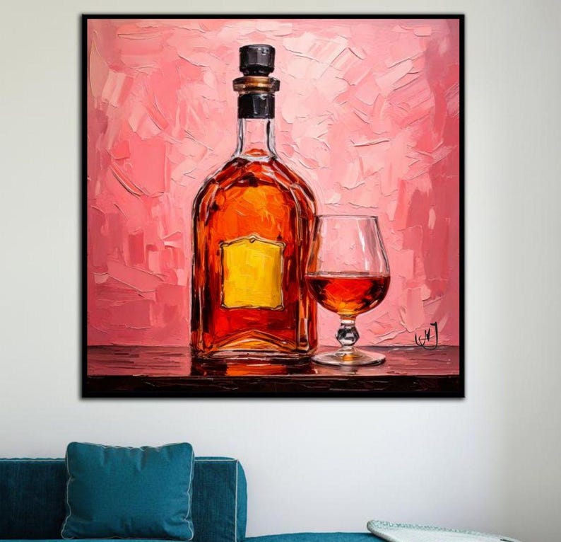 Brandy Painting ORIGINAL ART on Canvas Textured Oil Artwork Custom ...