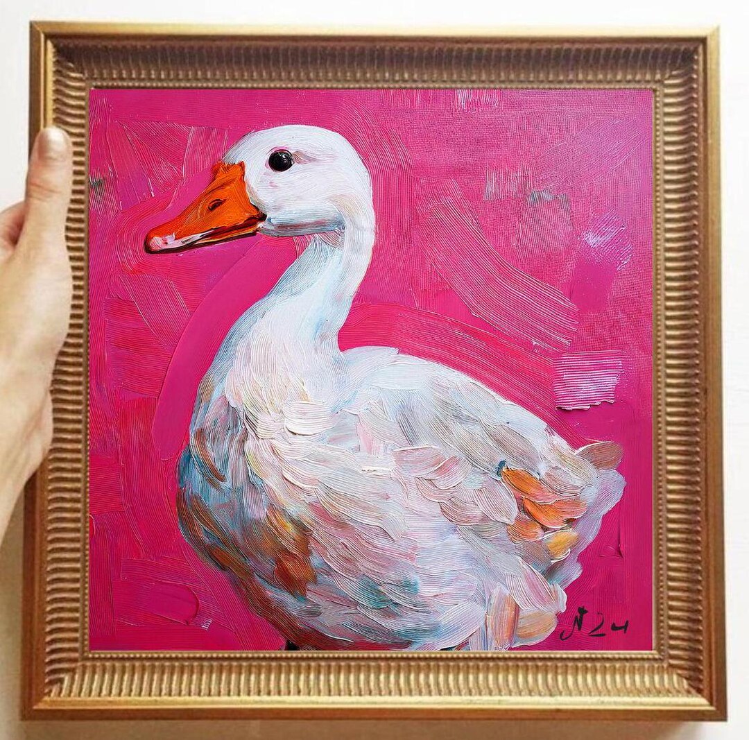 Geese ORIGINAL Art Textured Painting on Canvas Impasto Painting Custom ...