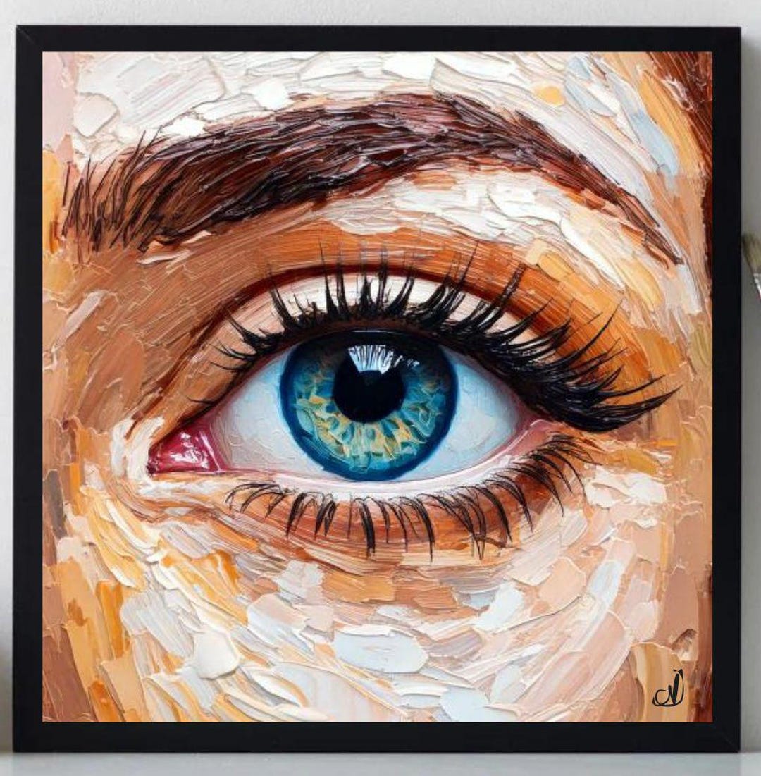 Eye Painting ORIGINAL ART on Canvas Custom Order Textured Oil Artwork ...