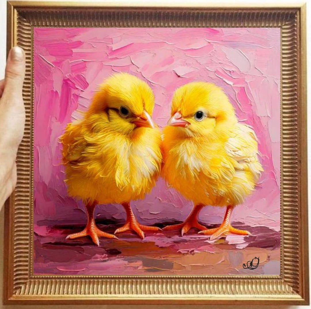 Chickens Painting ORIGINAL ART on Canvas Custom Order Textured Oil ...