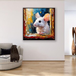 Mouse Painting ORIGINAL ART on Canvas Custom Order Textured Oil Artwork ...