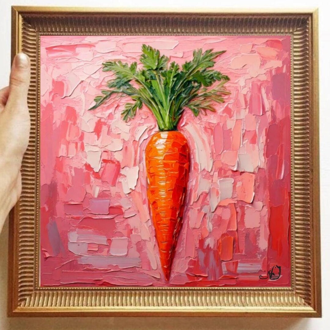 Carrot Painting ORIGINAL ART on Canvas Custom Order Textured Oil ...
