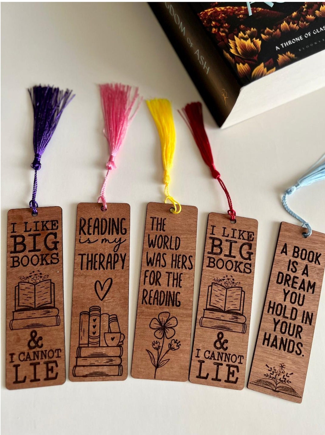 Laser Engraved Wood Bookmarks, Gift for Reader, Teacher Gift, Book ...