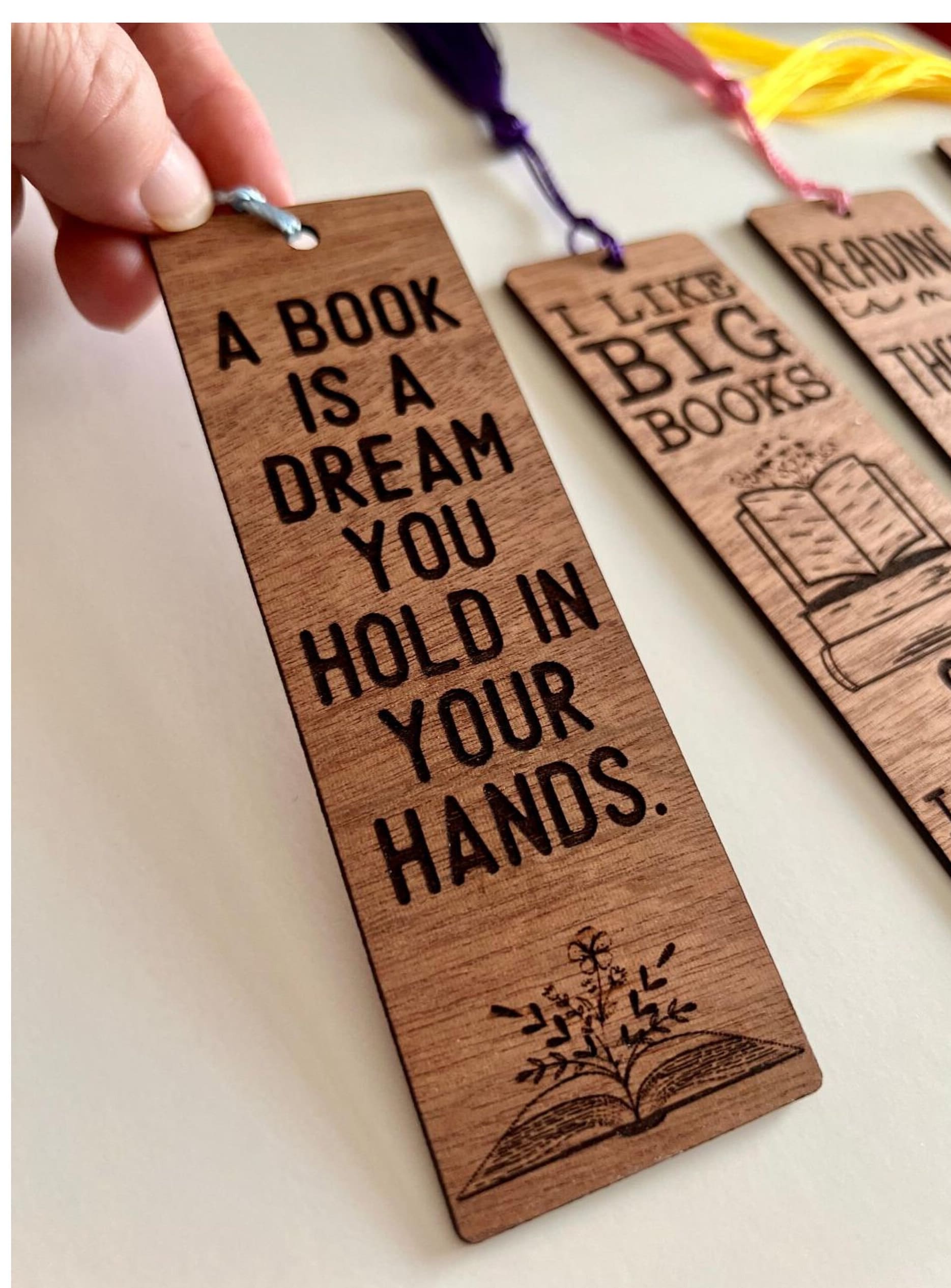 Laser Engraved Wood Bookmarks, Gift for Reader, Teacher Gift, Book ...