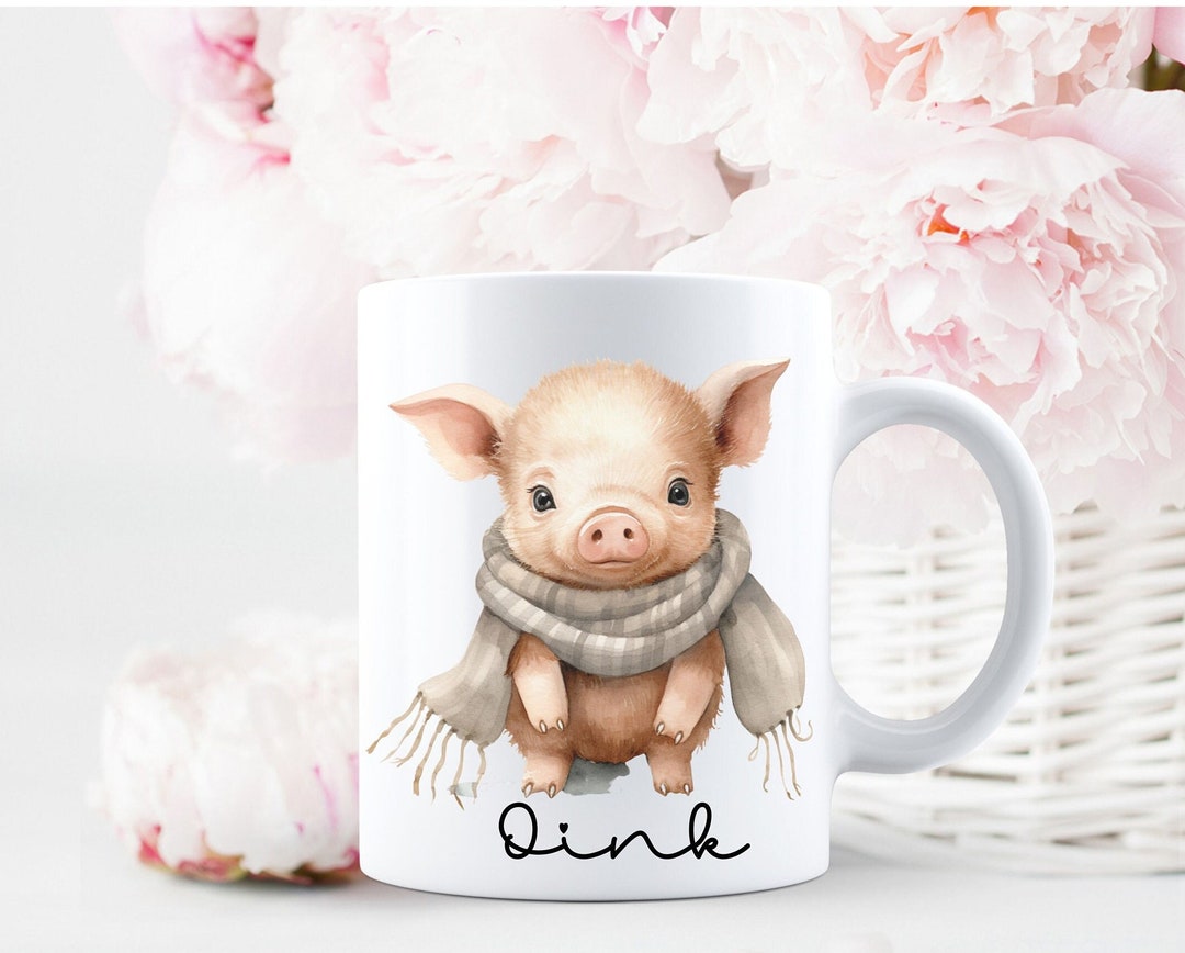 Pig Coffee Mug, Baby Pig Cup, Gift for Pig Lover, Barnyard Animals Mug ...