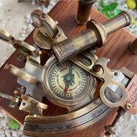 Handmade Brass Nautical Sextant - Marine Captain Sextant Astrolabe Ship ...
