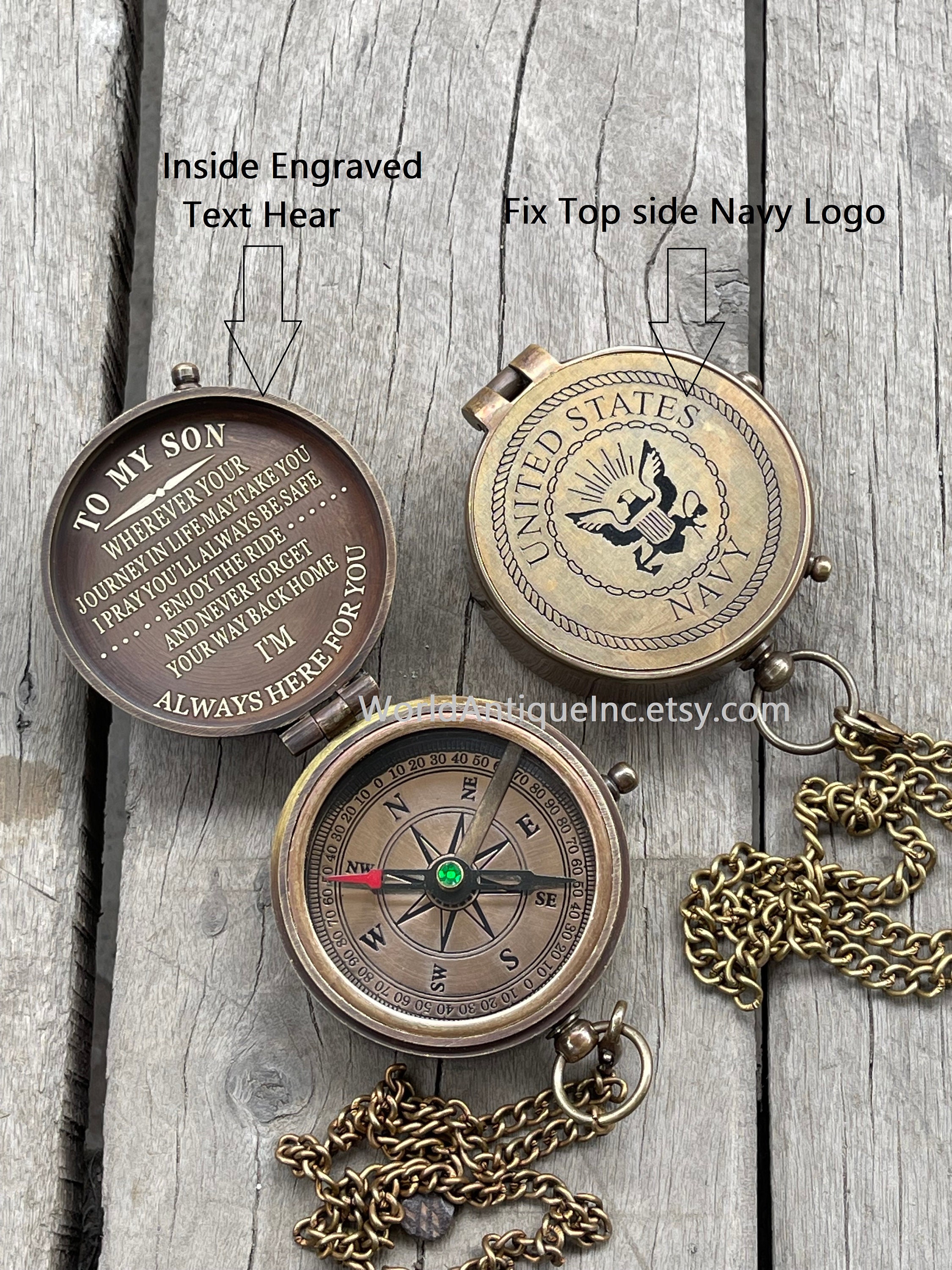 Navy Gift Navy Compass Engraved Navy Compass United States - Etsy