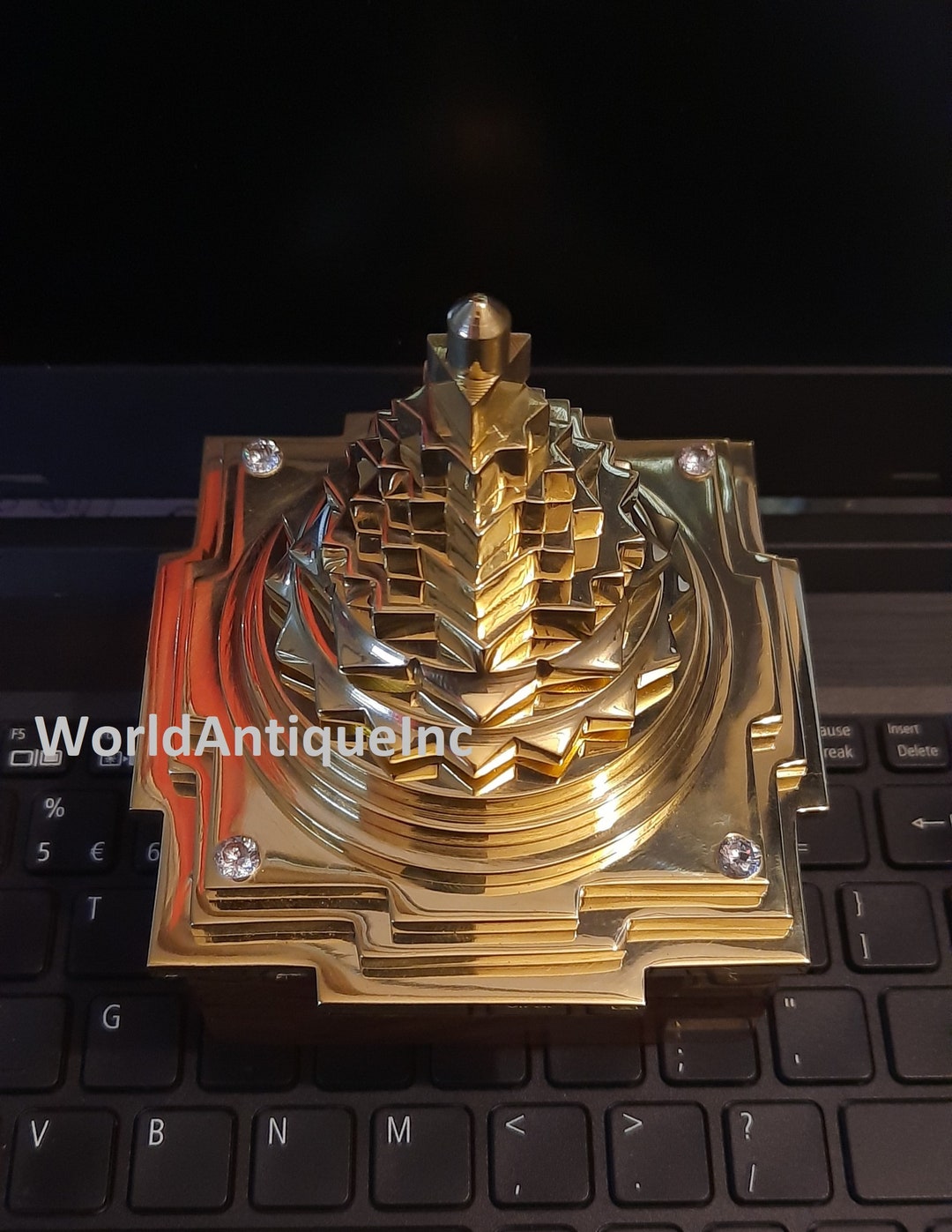 Personalized Meru Shree Yantra: American Diamond Gemstone, Vastu ...