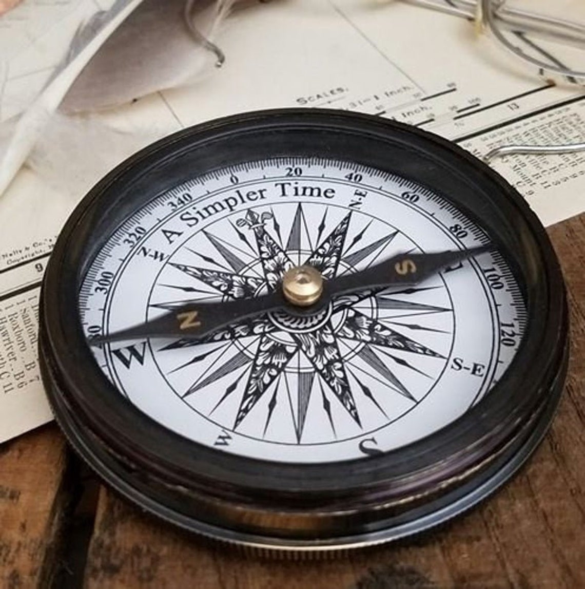 Brass Compass Personalized Compass Engraving Compass Brass Etsy