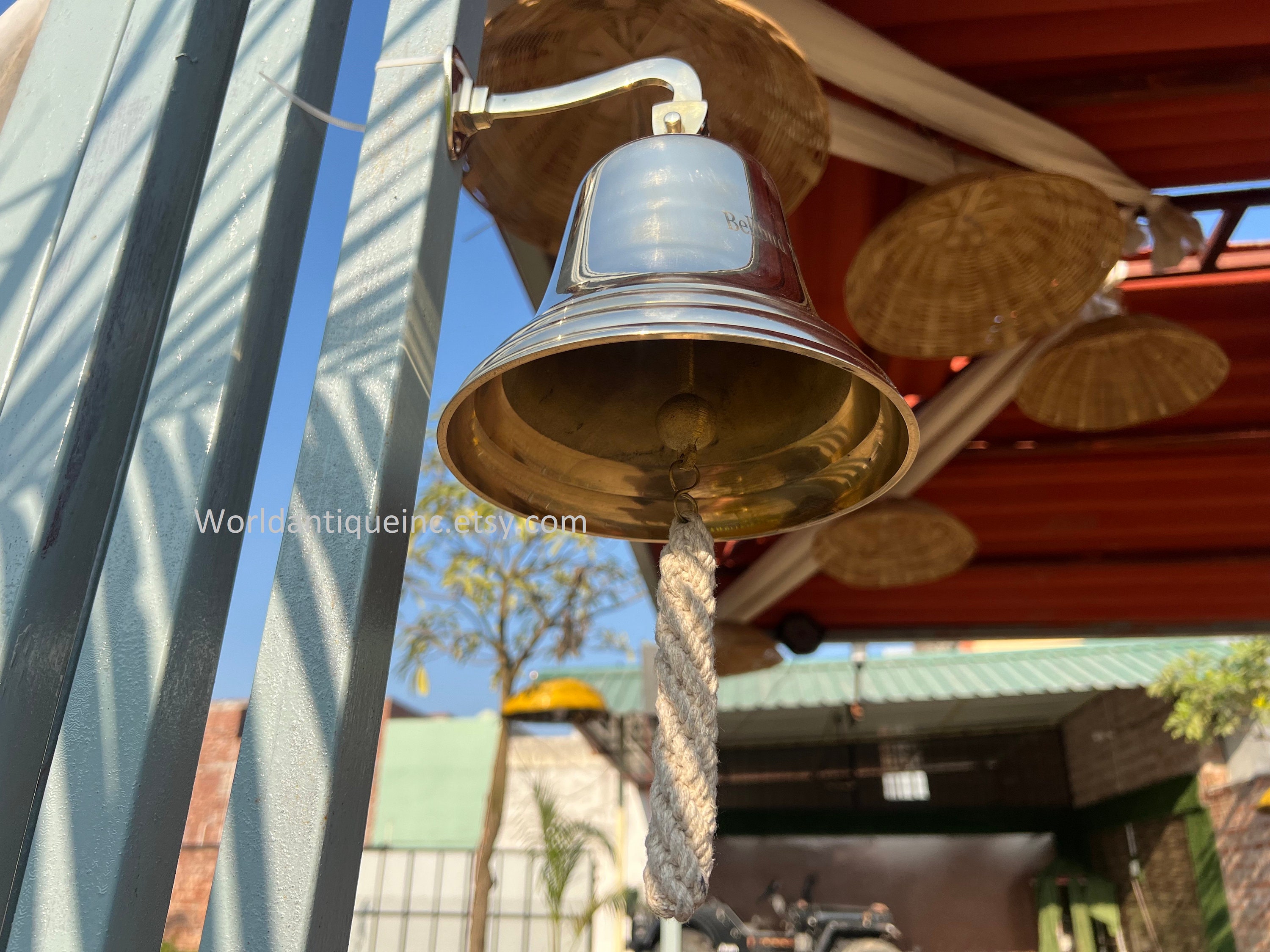 Brass Bell, Engraved Personalized Bell School Wall Hanging Bell Indoor ...