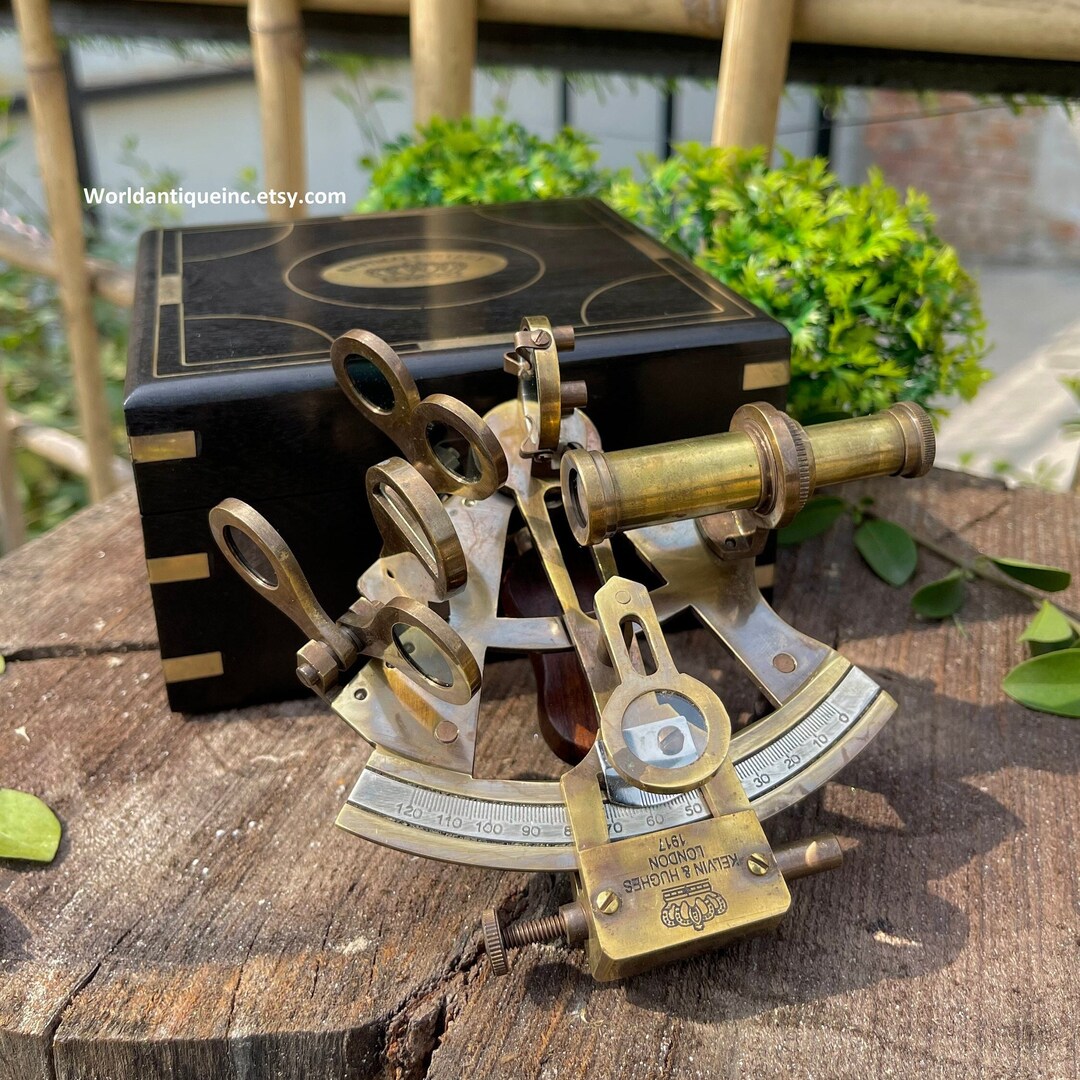 Sextant, Personalized Engraved Nautical Brass Working Sextant, Antique ...
