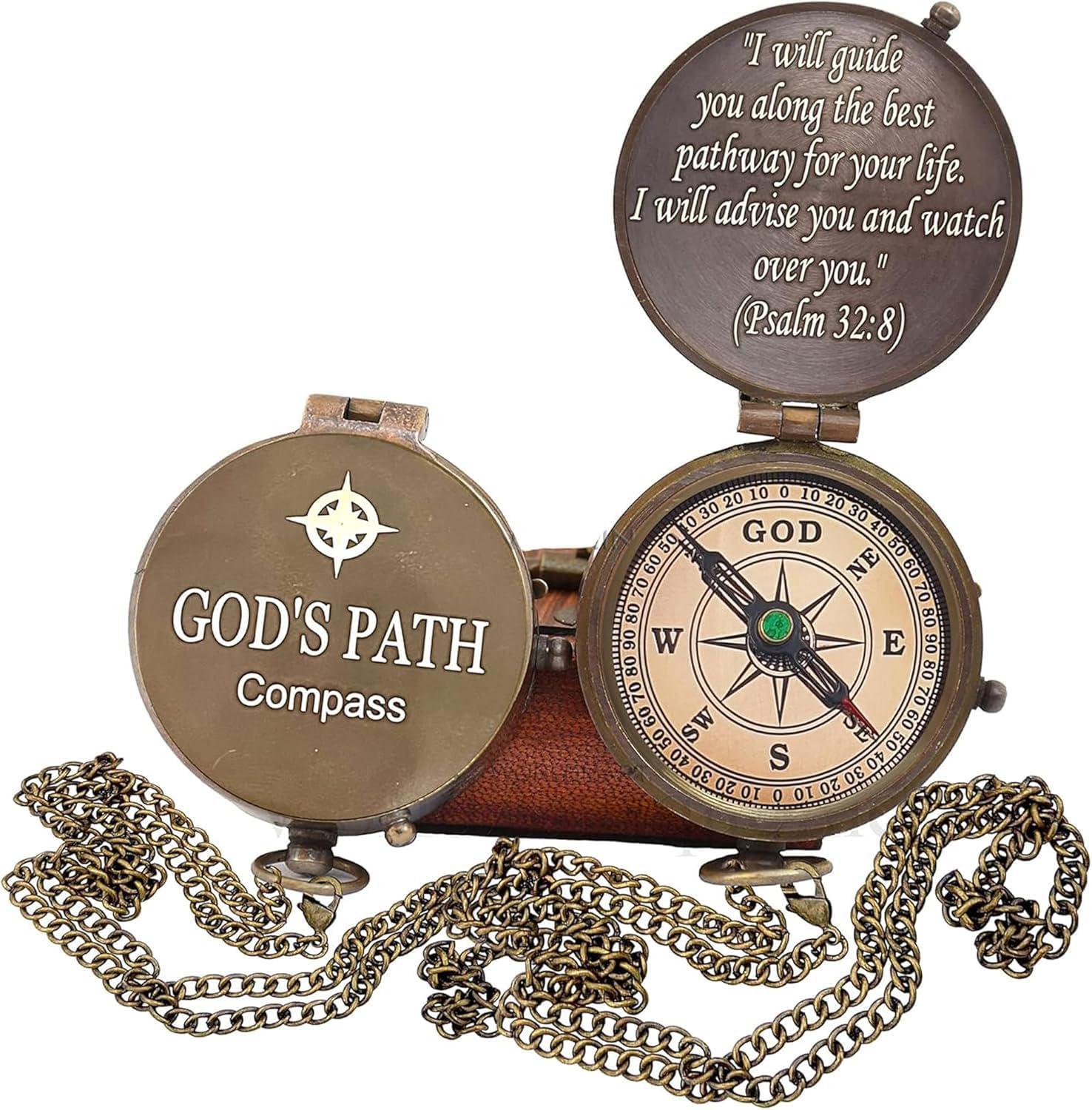 God's Path Compass Antique Compass With Scripture - Religious ...