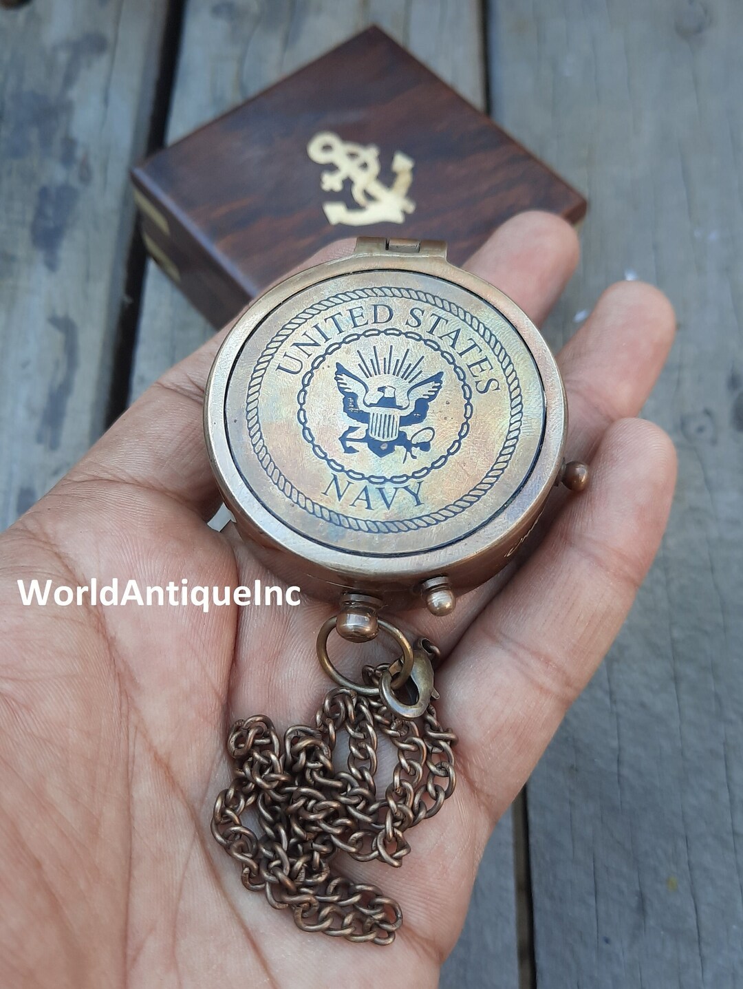 Navy T Navy Compass Engraved Navy Compass United States Navy Personalized Compass Antique