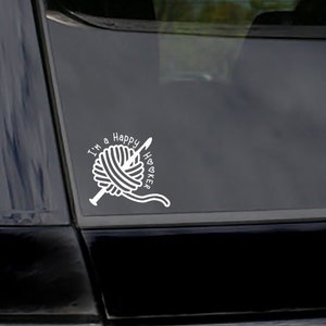 I'm a Happy Hooker Decal Hooker Sticker Crochet Bumper Sticker Yarn ...