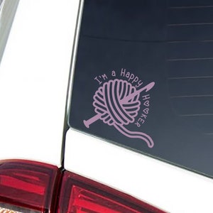 I'm a Happy Hooker Decal Hooker Sticker Crochet Bumper Sticker Yarn ...