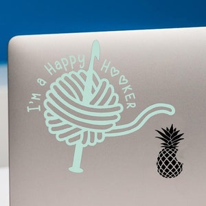 I'm a Happy Hooker Decal Hooker Sticker Crochet Bumper Sticker Yarn ...