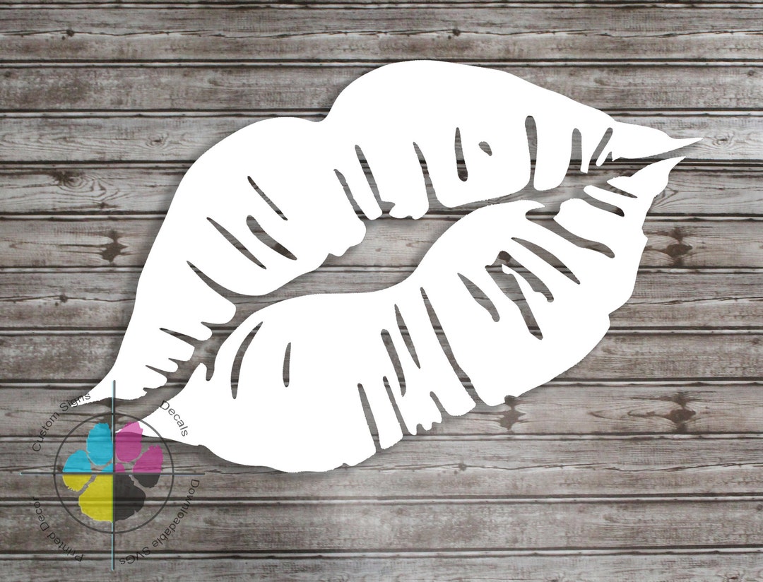 Lips Decal; Kissing Bumper Stickers; Mouth Sticker; Bissous Decal; Kiss ...