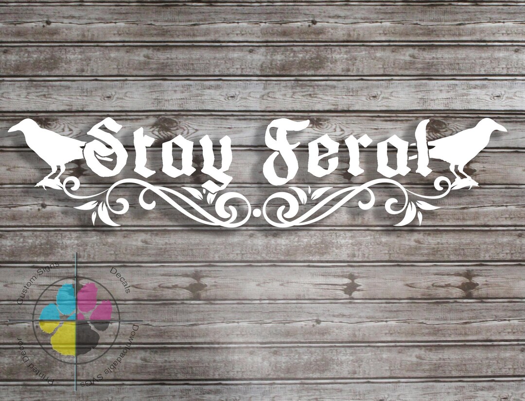 Stay Feral Decal; Stay Feral Bumper Sticker; Goth Decal; Crow Bumper ...