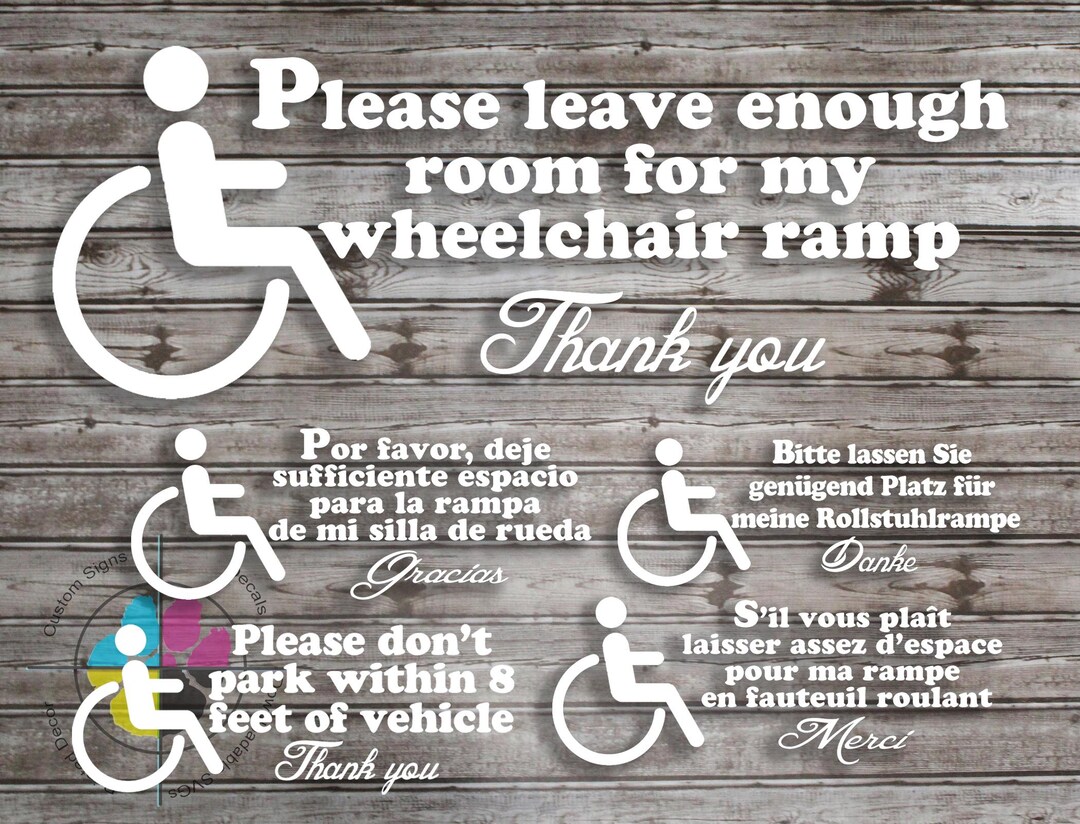 Wheelchair Ramp Sticker: Accessible Parking Decal - Multiple Colors ...